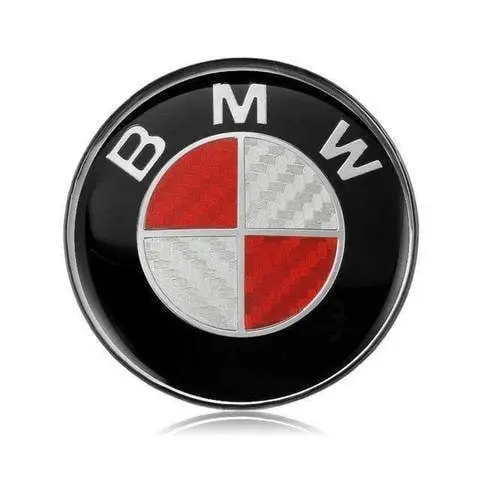 BMW emblem motorhuv 82mm kolfiber design - RM Bilstyling