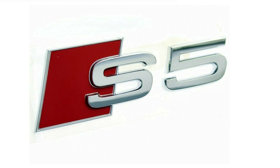 Audi S5 logo emblem svart/krom - RM Bilstyling