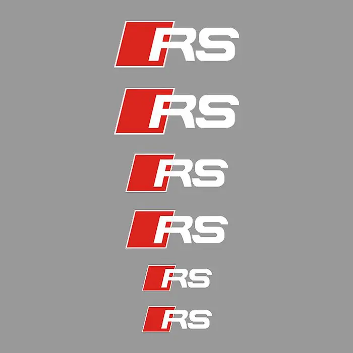 Audi RS Stickers Vita 6-Pack - RM Bilstyling